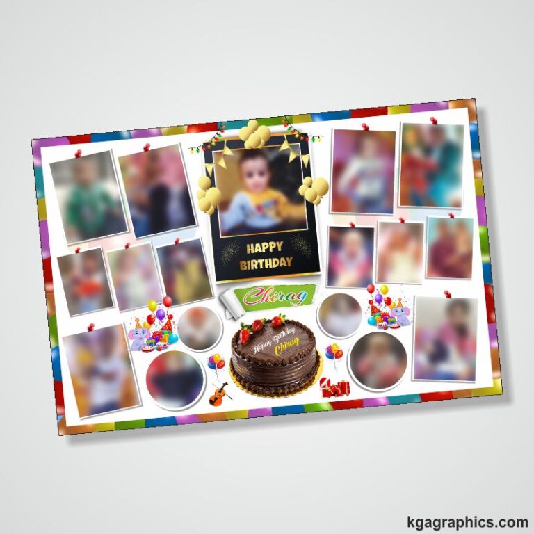 Happy Birthday Photo Frame Banner Design cdr file - KGA Graphics