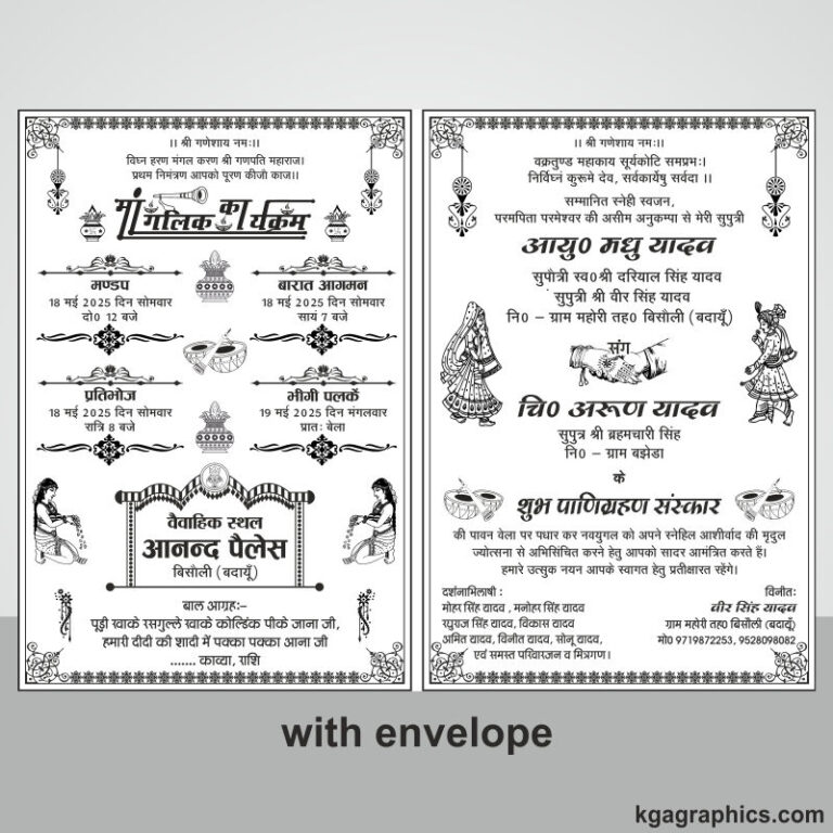 Hindu Shadi Card Design CDR File - KGA Graphics
