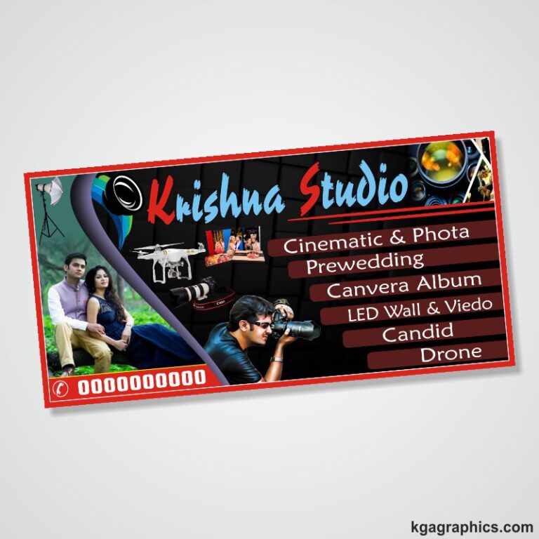 Krishna Studio Shop Banner Design CDR File - KGA Graphics