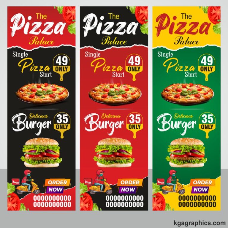 Pizza Shop Standee banner Design CDR File - KGA Graphics