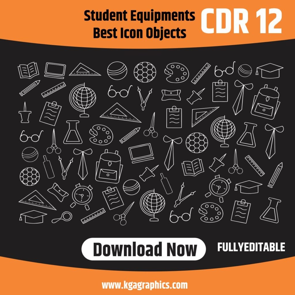 Student Equipments Best Icon Objects - KGA Graphics