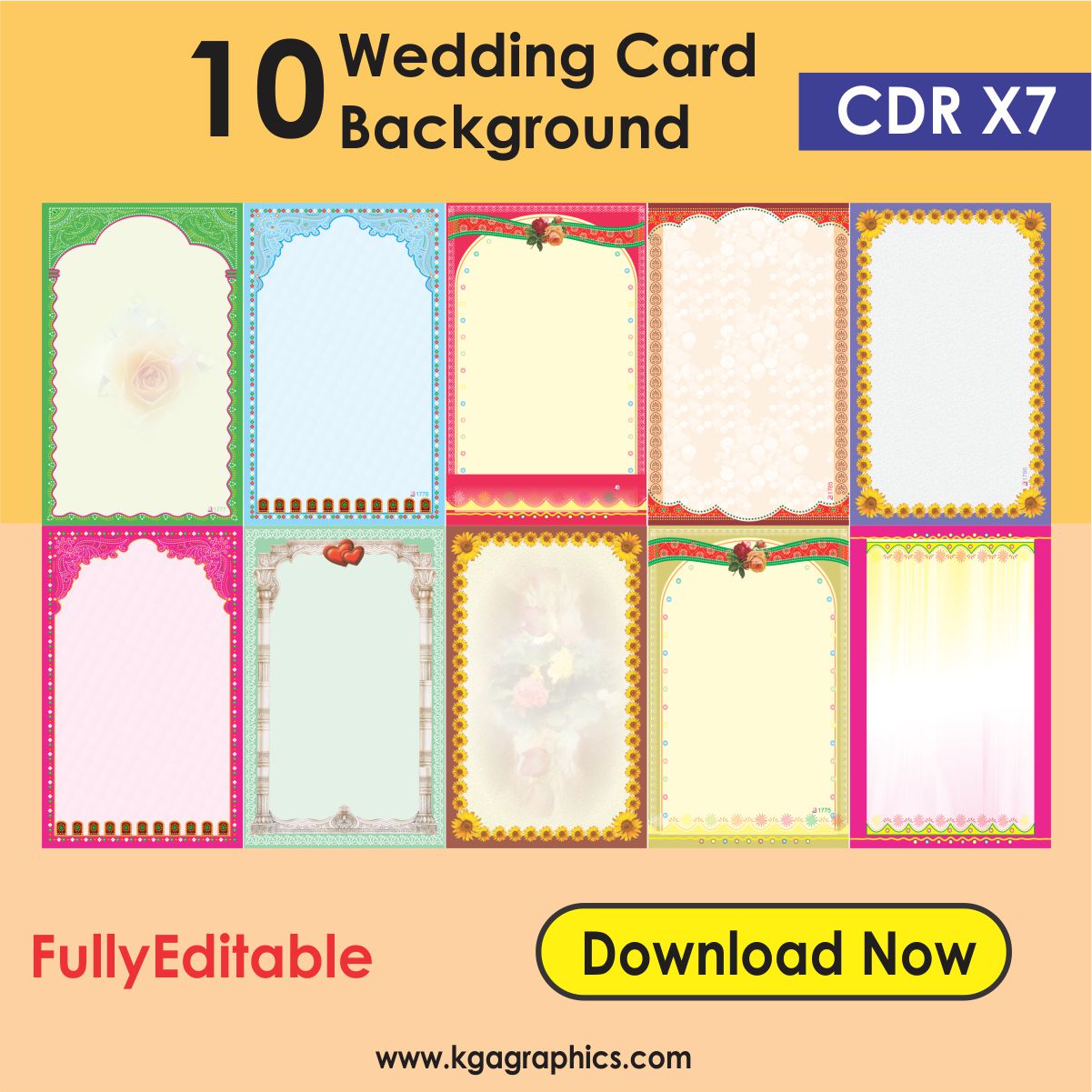 Wedding Card Best Backgound Design - KGA Graphics